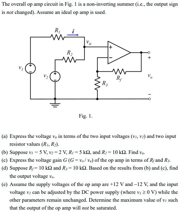 the overall op amp circuit in figi is a non inverting summer iethe ...