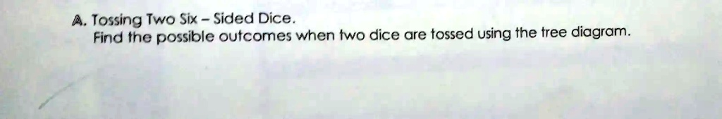 A. Tossing Two Six - Sided Dice. Find the possible outcomes when two ...