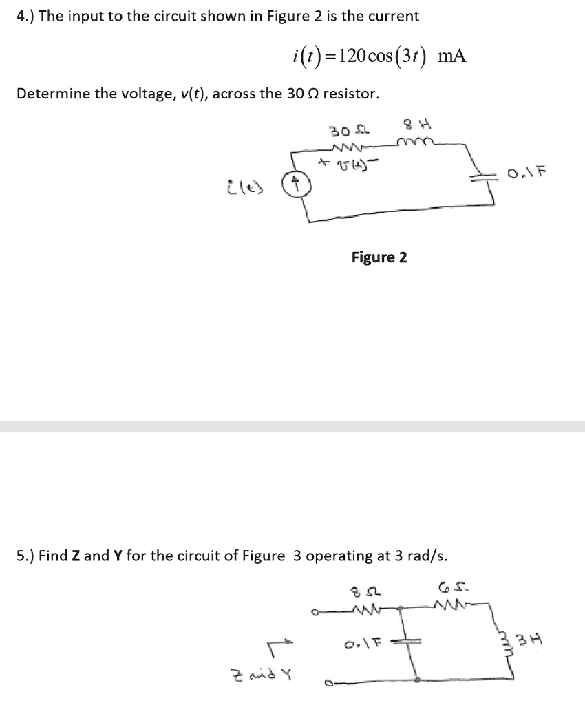 4.) The input to the circuit shown in Figure 2 is the current i(t ...