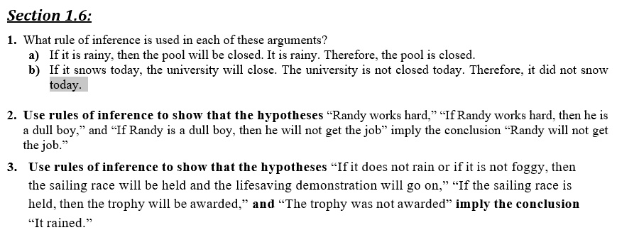 section lb what rule of inference is used in each of these arguments ...
