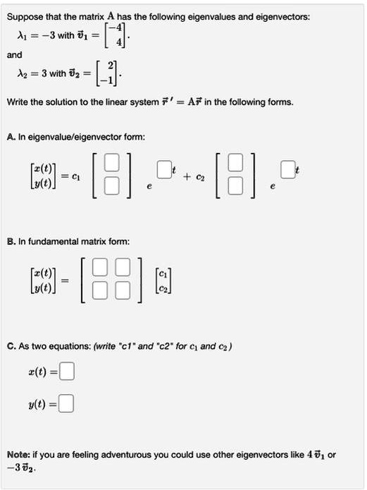 suppose that the matrix a has the following eigenvalues and eigenvectors x 3with and x3with ...