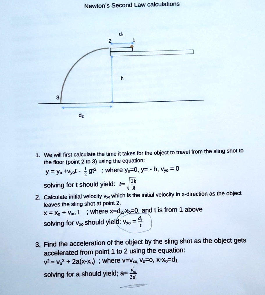 Newton's Second Law calculations 1. We will first calculate the time it ...