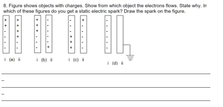 8figure shows objects with chargesshow from which object the electrons ...