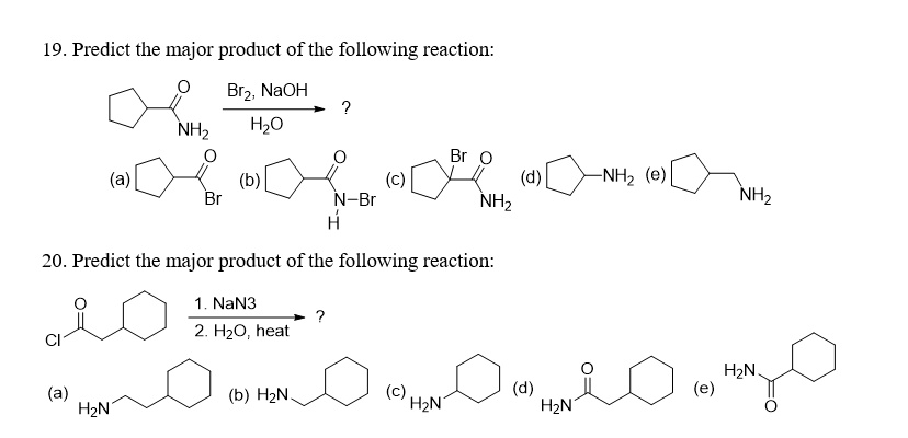 SOLVED: 19. Predict the major product of the following reaction: Br2 ...