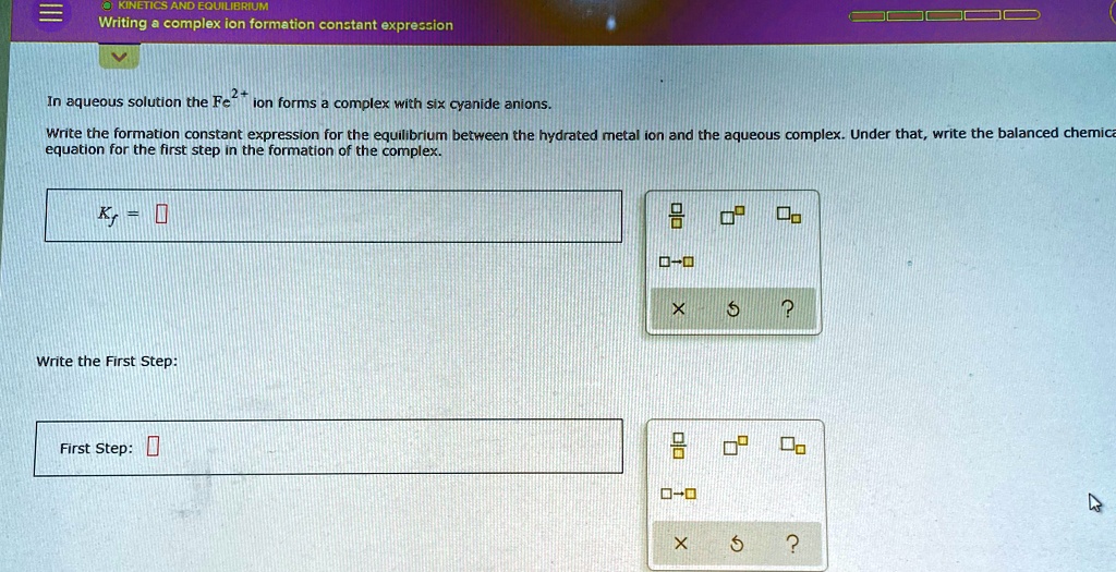 Kinetics And Equilibrium Writing A Complex Ion Formation Constant