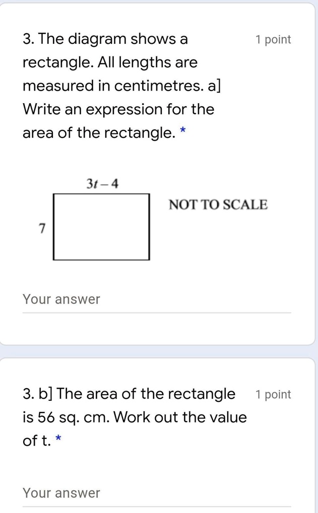 SOLVED: 'The diagram shows a rectangle. All lengths are measured in centimetres. a] Write an ...
