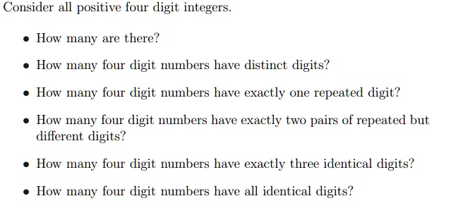 Solved Consider All Positive Four Digit Integers How Many Are There How Many Four Digit