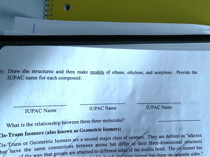 SOLVED:Draw the structures and then make models of ethane_ ethylene and ...