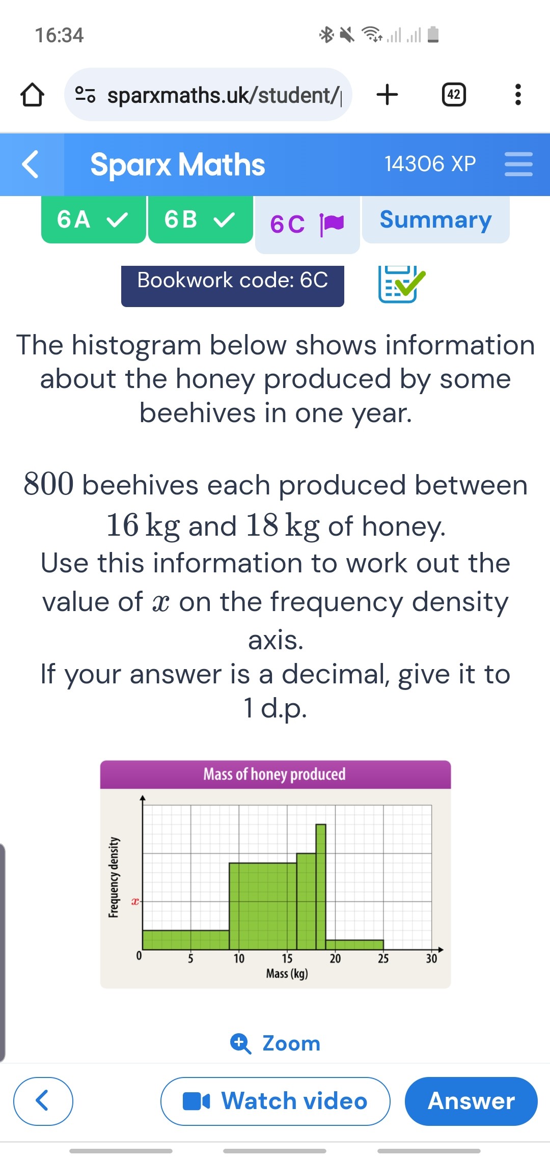 Solved: 16:34 * +1, ?, ? ?-? Sparxmaths.uk Student