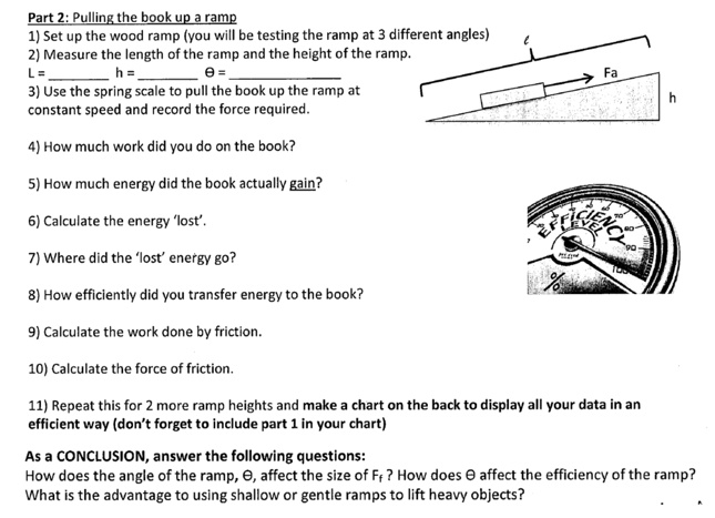 Part 2: Pulling the book up a ramp 1) Set up the wood ramp (you will be ...