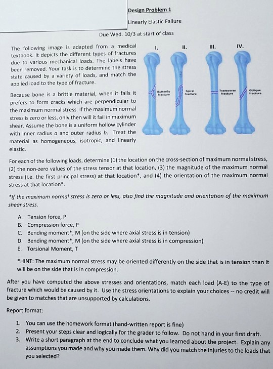 SOLVED: Design Problem 1: Linearly Elastic Failure Due: Wed. 10/3 at ...