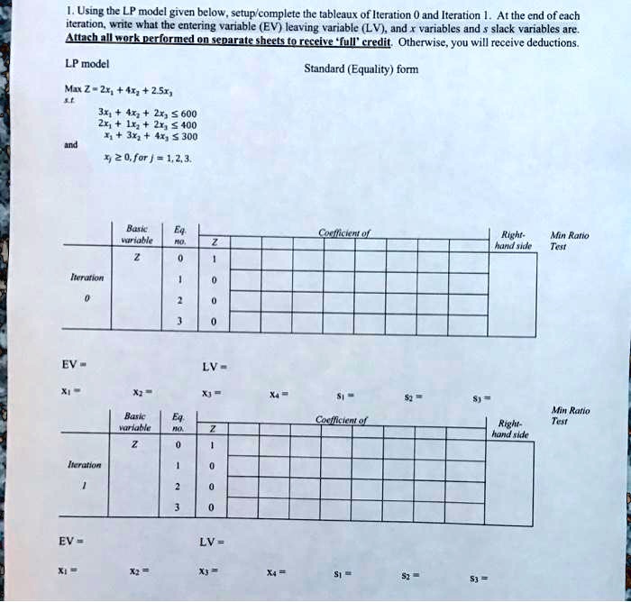 Using the LP model given below , setup complete the t… - SolvedLib