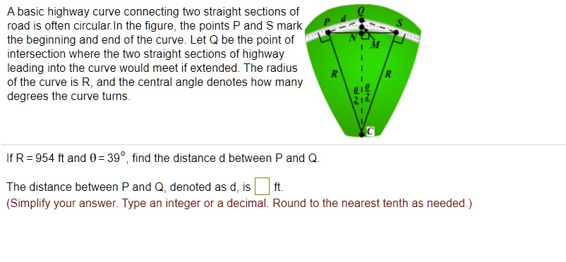 a basic highway curve connecting two straight sections of road is often ...
