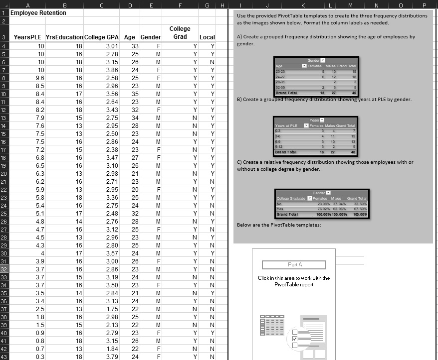 SOLVED: Use the provided PivotTable templates to create the three ...