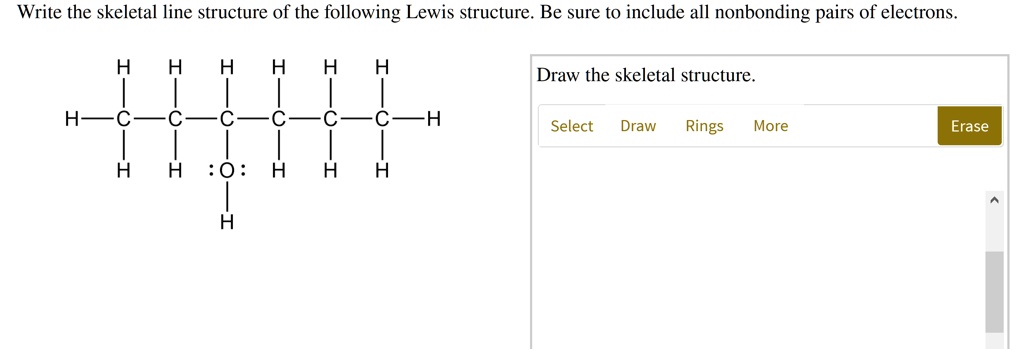 write the skeletal line structure of the following lewis structure be ...