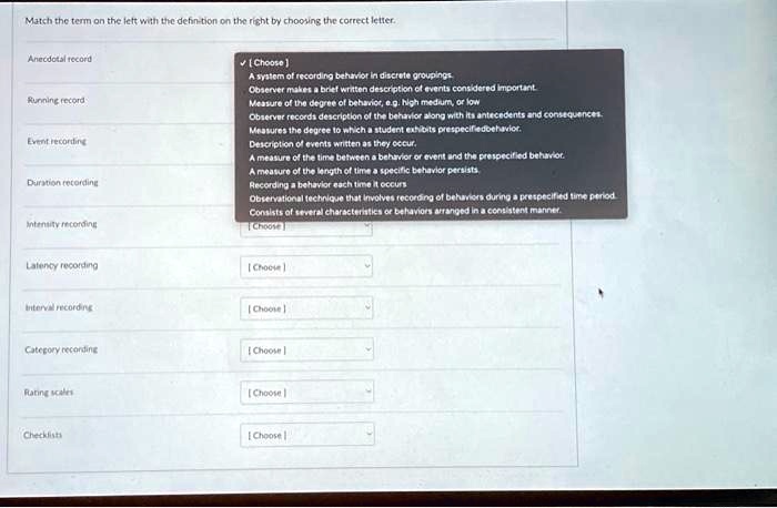 Match the term on the left with the definition on the right by choosing ...