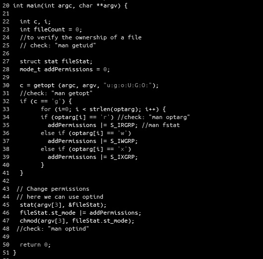 Solved How Do I Make My Custom Chmod Program Remove File Permissions My Program Can Add