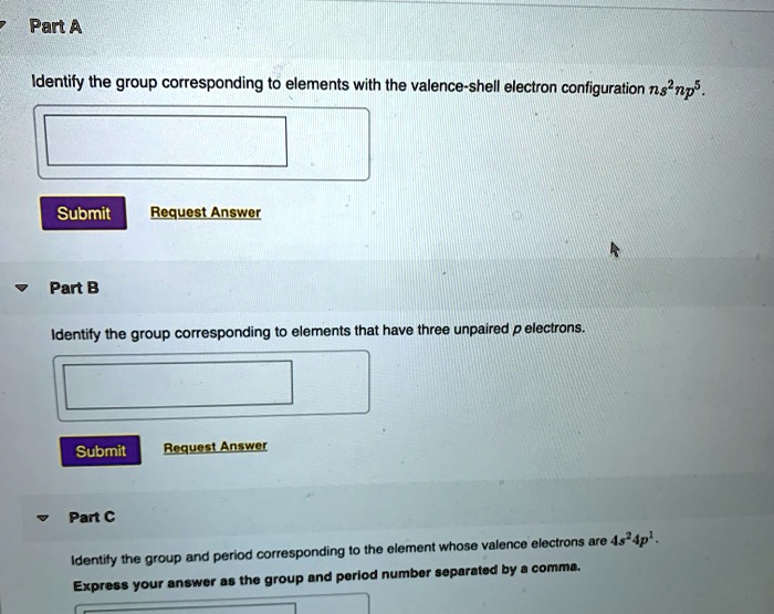 SOLVED: Part A Identify the group corresponding to elements with the valence-shell electron ...