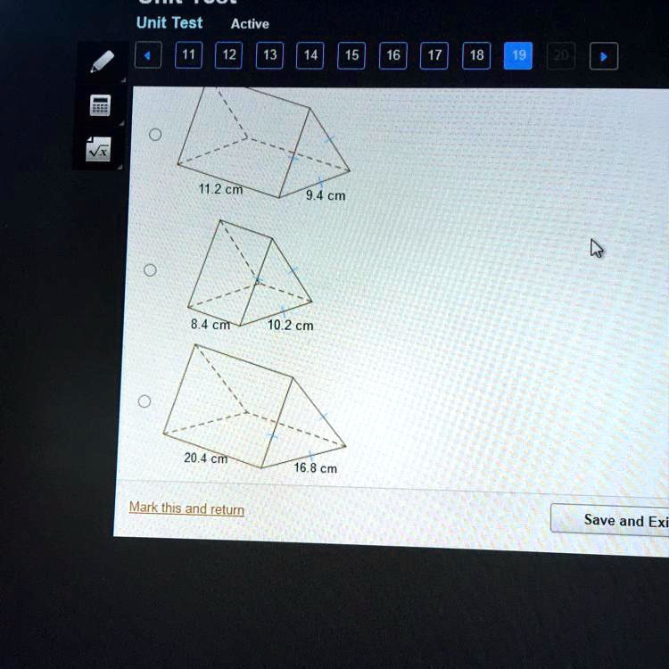 SOLVED: 'a triangular prism has an equilateral base with each side of the triangle measuring 8.4 ...