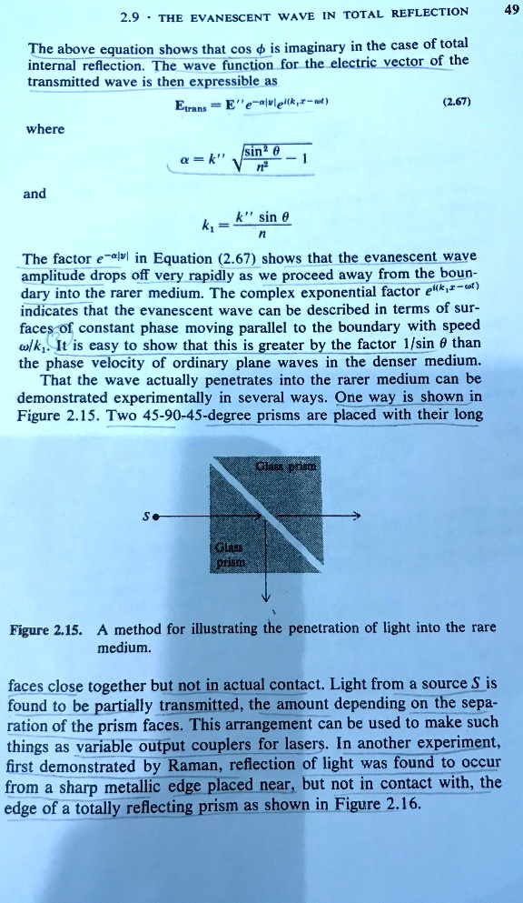 SOLVED: A beam of light is totally reflected in a 45-90-45-degree glass ...