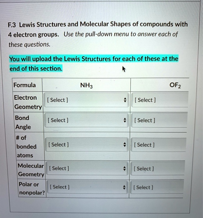 f3 lewis structures and molecular shapes of compounds with 4 electron ...