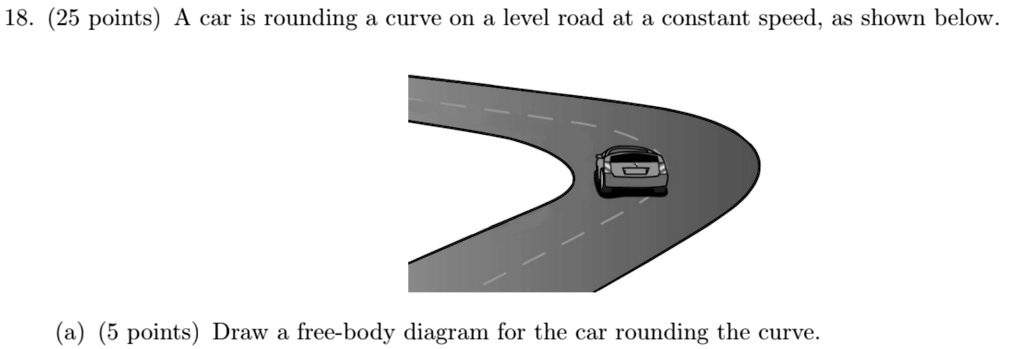 18 (25 points) A car is rounding a curve On level road at a constant ...