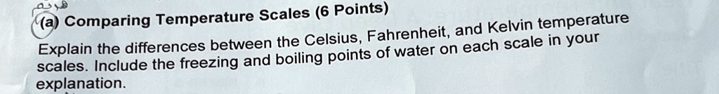 a comparing temperature scales 6 points explain the differences between the celsius fahrenheit ...