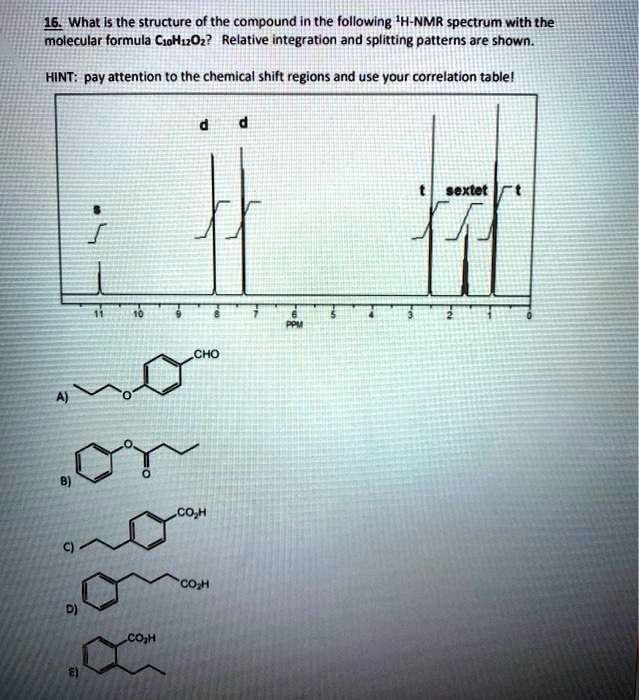 46 what is the structure of the compound in the following h nmr spectrum with the molecular ...