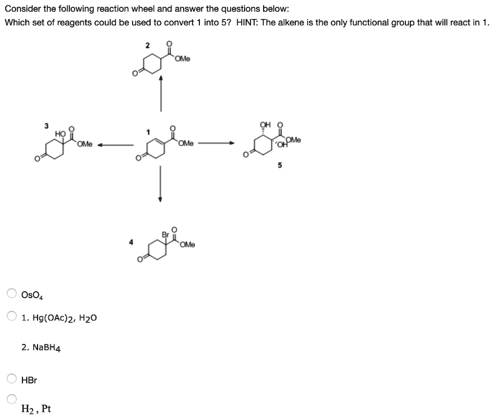 SOLVED: Consider the following reaction wheel and answer the questions below: Which set of ...