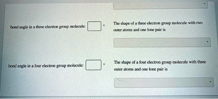 the shape of three electron group molecule with wo outer atoms and one ...