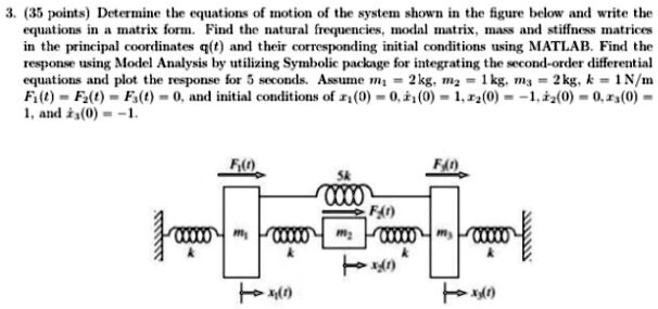 3 35 points determine the equations of motion of the system shown in ...