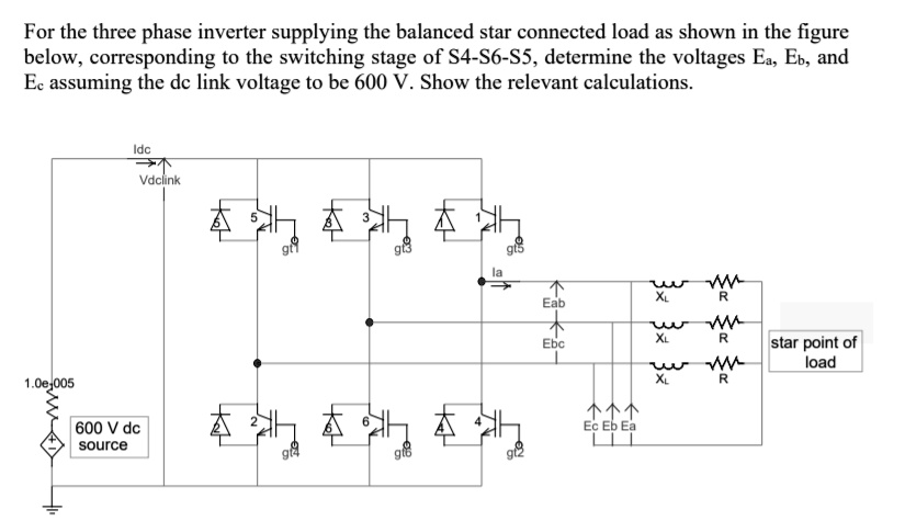 SOLVED: For the three-phase inverter supplying the balanced star ...