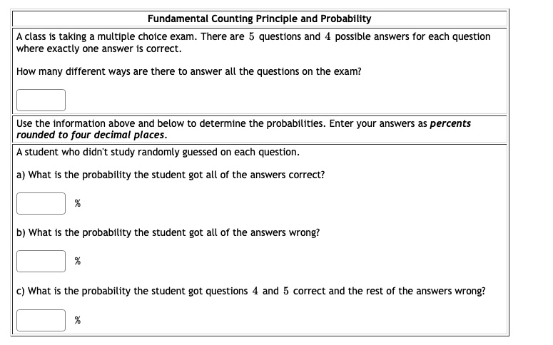 SOLVED: Fundamental Counting Principle and Probability class is taking ...