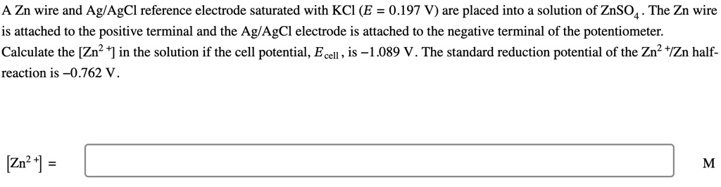 a zn wire and agagcl reference electrode saturated with kcl e 0197 v ...