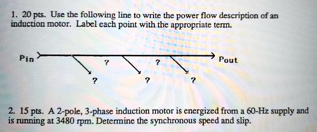1. 20 pts. Use the following line to write the power flow description ...