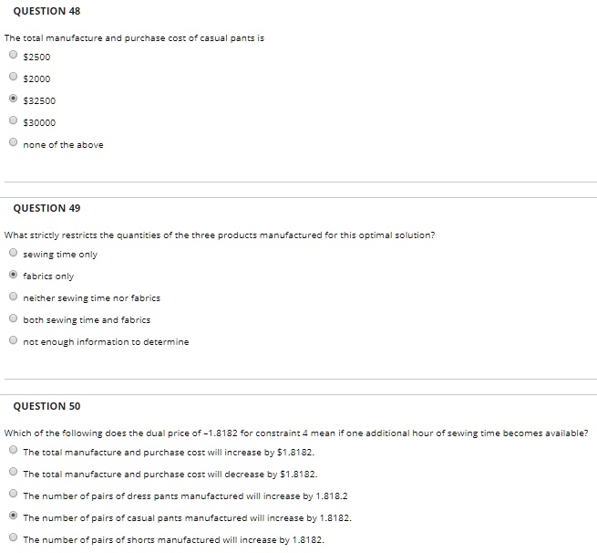 QUESTION 48 The foja Manufacture and Purchase Cafue Dang 32600 72000 ...