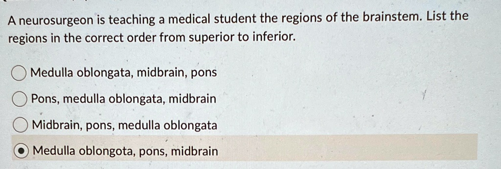 A neurosurgeon is teaching a medical student the regions of the ...