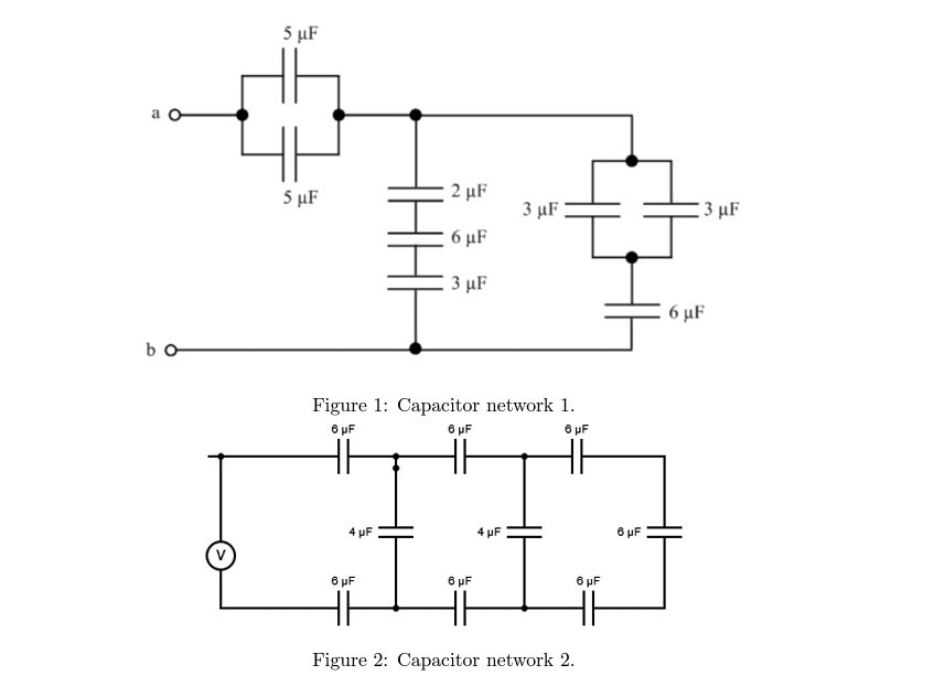 Solved A Figure 1 Capacitor Network 1 Figure 2 Capacitor Network 2