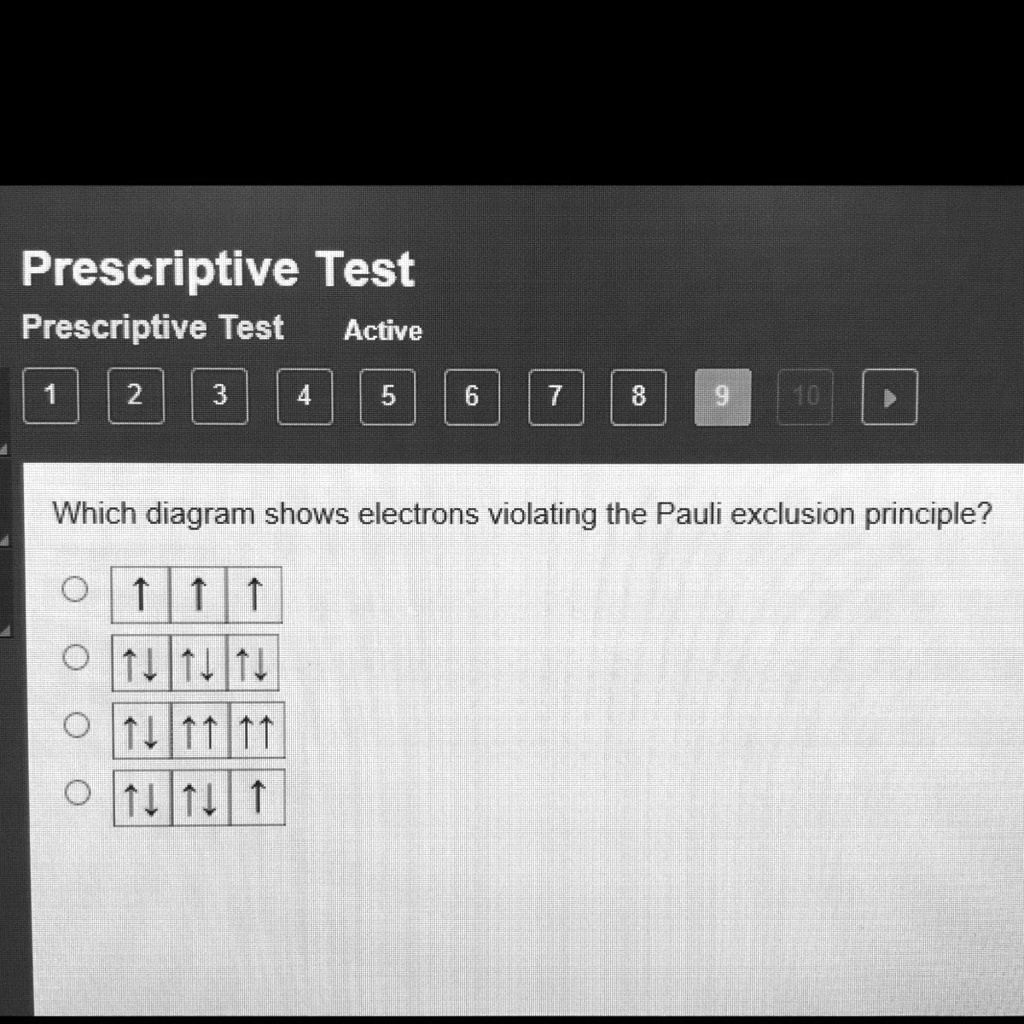 SOLVED: 'Which diagram shows electrons violating the Pauli exclusion ... SOLVED: 'Which diagram shows electrons violating the Pauli exclusion ...