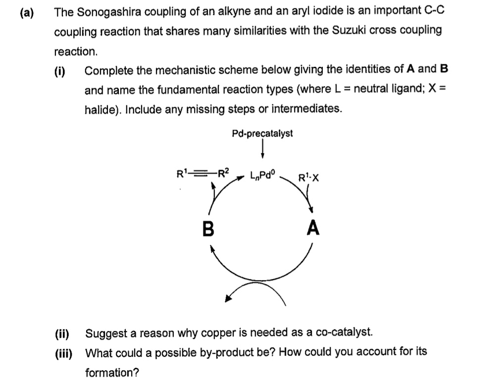 a the sonogashira coupling of an alkyne and an aryl iodide is an ...