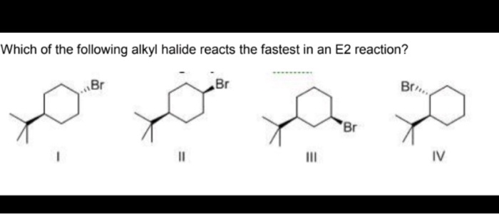 Which of the following alkyl halide reacts the fastest in an E2 ...