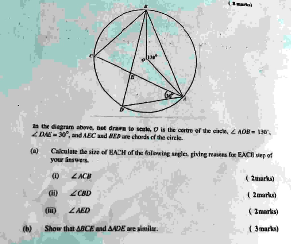 [GET ANSWER] in the diagram above not drawn to scale o is the centre of the circle angle aob ...