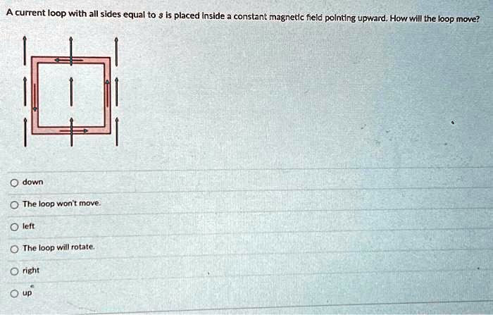 SOLVED: A current loop with all sides equal to 3 is placed inside a constant magnetic field ...