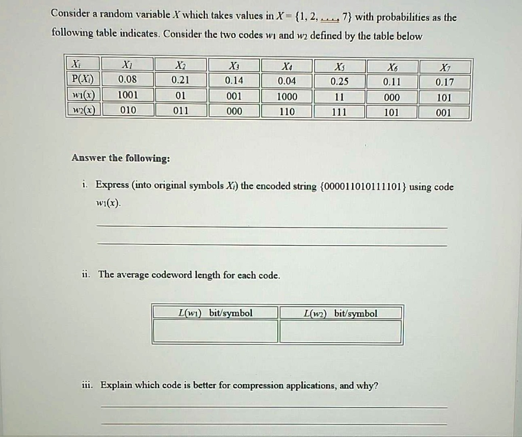 SOLVED: Texts: solve this asap Consider a random variable X which takes values in X = 1, 2 ...