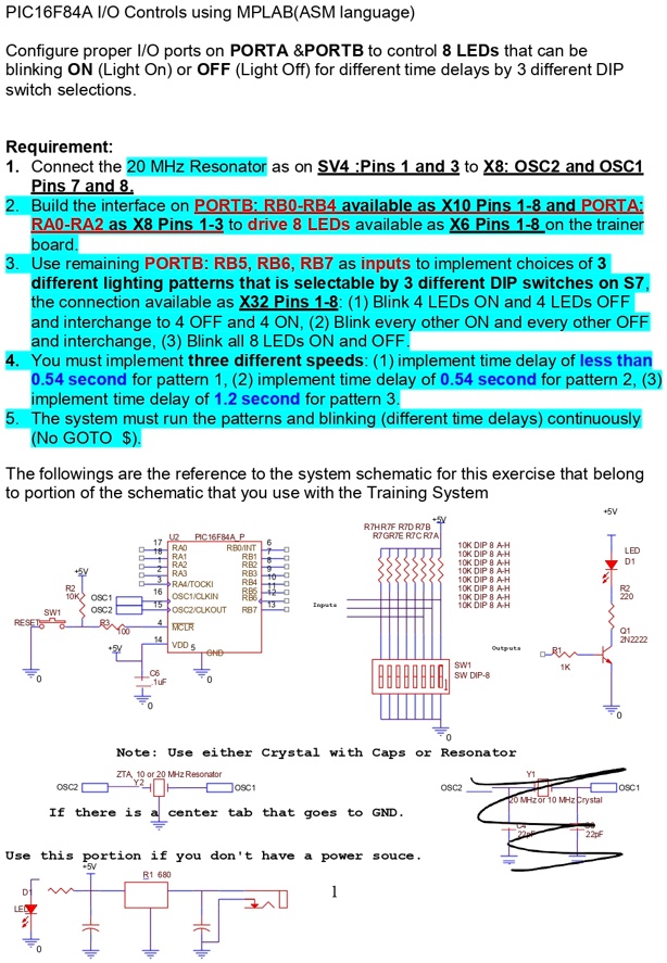 texts pic16f84a io controls using mplab asm language configure proper io ports on porta and ...
