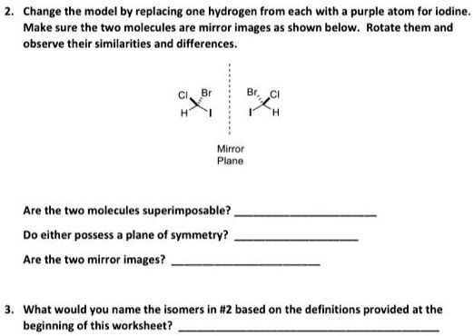 change the model by replacing one hydrogen from each with purple atom ...