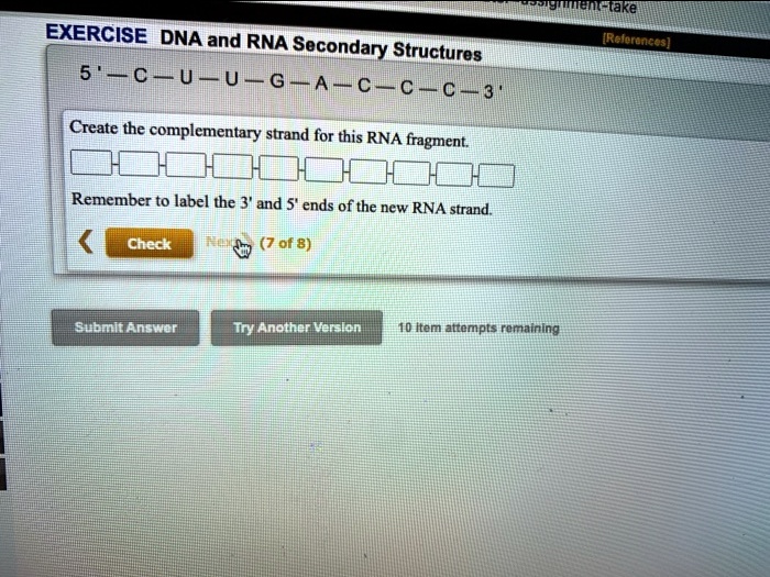 SOLVED: take EXERCISE DNA and RNA Secondary Structures 5 'mn C W U#uiGAIC Create the ...
