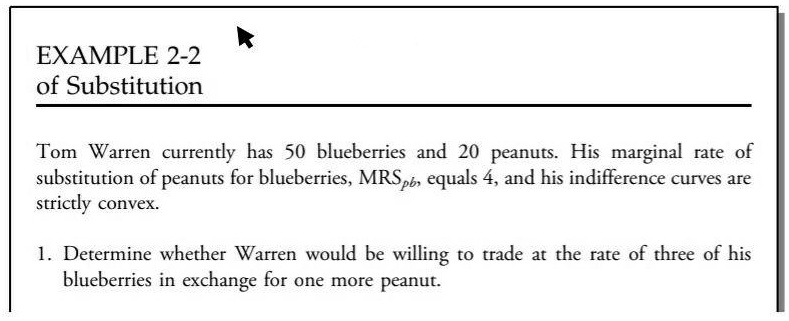 SOLVED: EXAMPLE 2-2 of Substitution Tom Warren currently has 50 ...