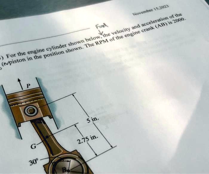 SOLVED: Find the velocity and acceleration of the piston in the ...