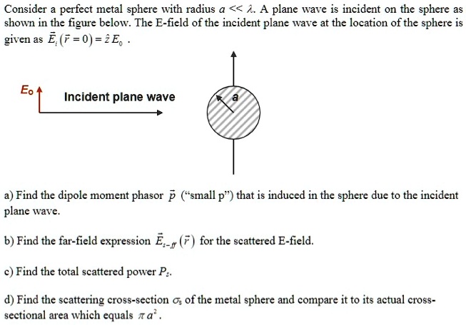 SOLVED: Consider a perfect metal sphere with radius a